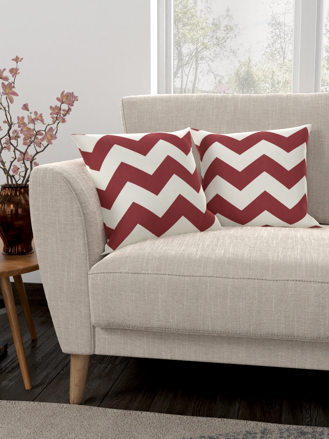 Buy solid Chevron cushion covers online | Curtain Label