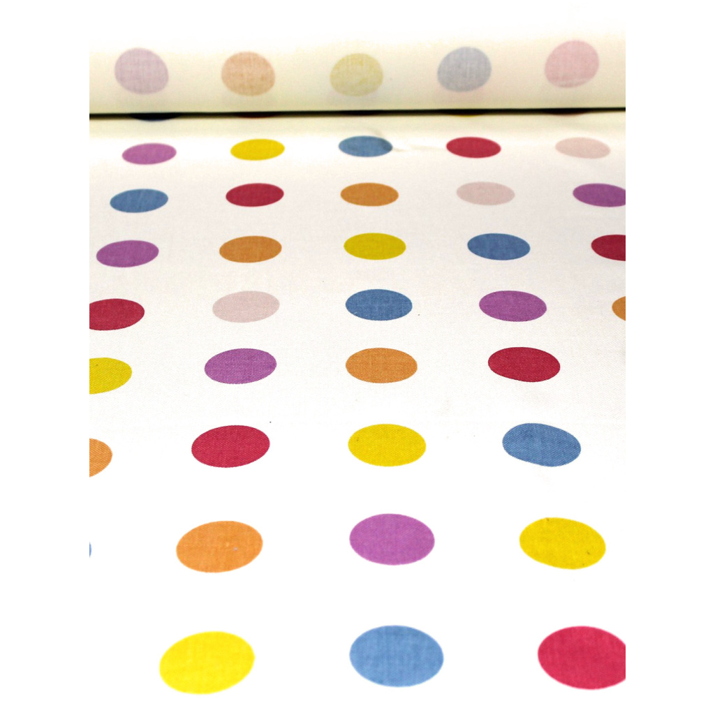 Polka Party Fabric Sample - Dot Printed Fabric - 1 Colour - Curtain Label