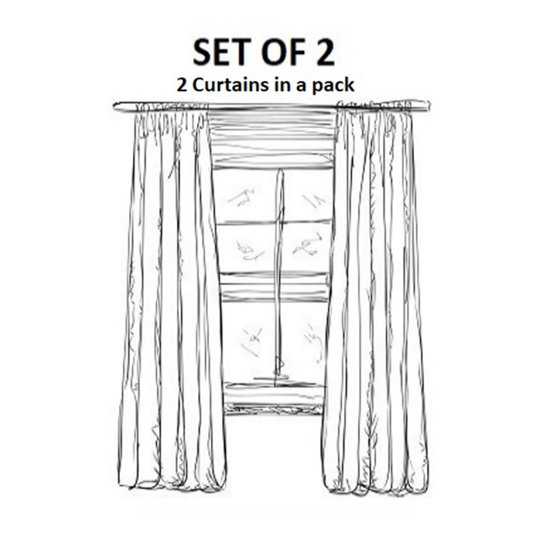 Ines Curtains - Jacquard Textured Fabric - Set of 2 - Curtain Label