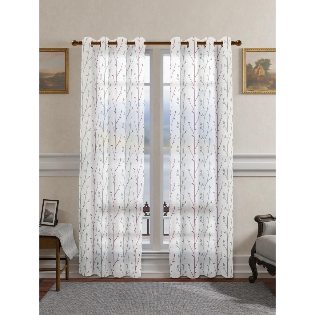 Buy Floral Sheer Embroidered Curtains online | Curtain Label