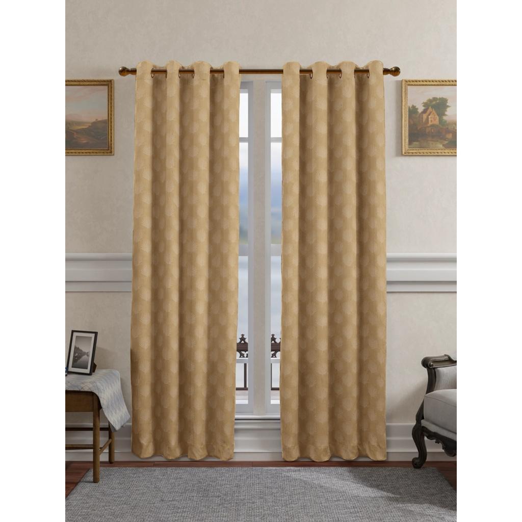 Ava Curtains - Plain with Floral Embroidery Fabric - Set of 2 - Curtain ...
